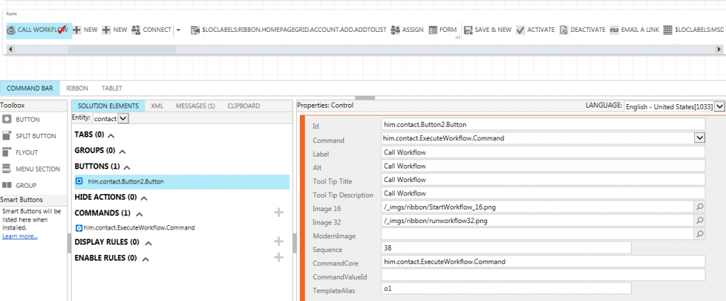 Executing workflow from command button using Web API – HIMBAP