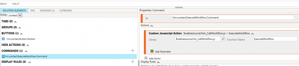 Executing workflow from command button using Web API – HIMBAP