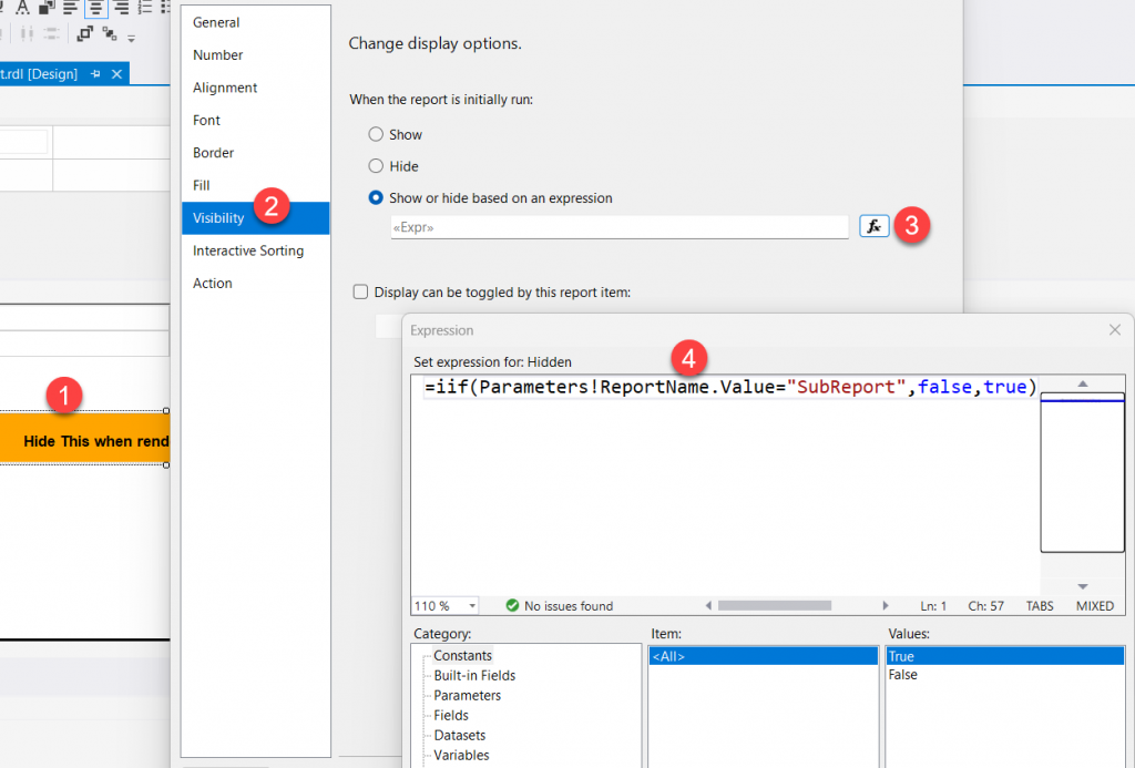 Hiding Subreport Text box in Main Report – HIMBAP